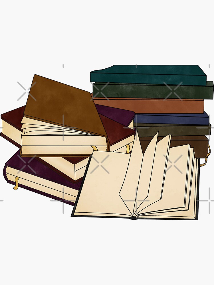 "Stack of Books" Sticker for Sale by KaitlinPeppers | Redbubble