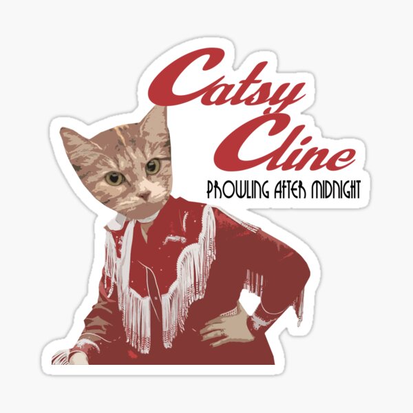 "Catsy Cline" Sticker for Sale by scallies55 | Redbubble