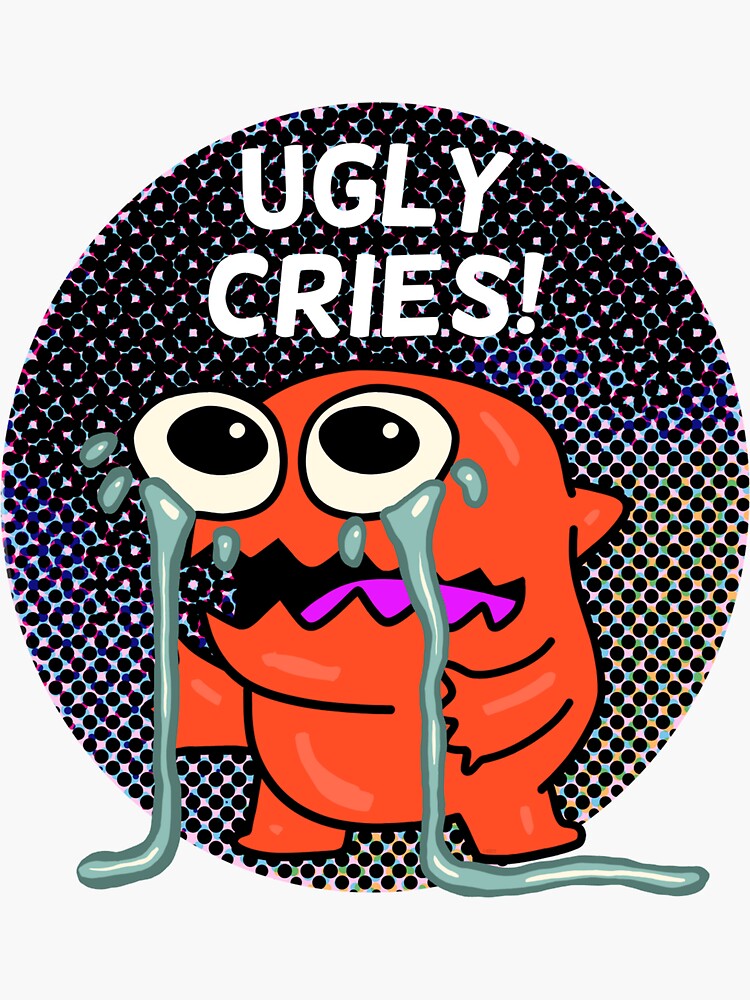 "Ugly Cries with Dots" Sticker for Sale by wildjellybeans | Redbubble