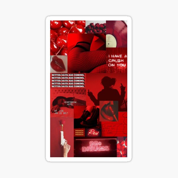 "RED" Sticker for Sale by GinaBellPepper | Redbubble