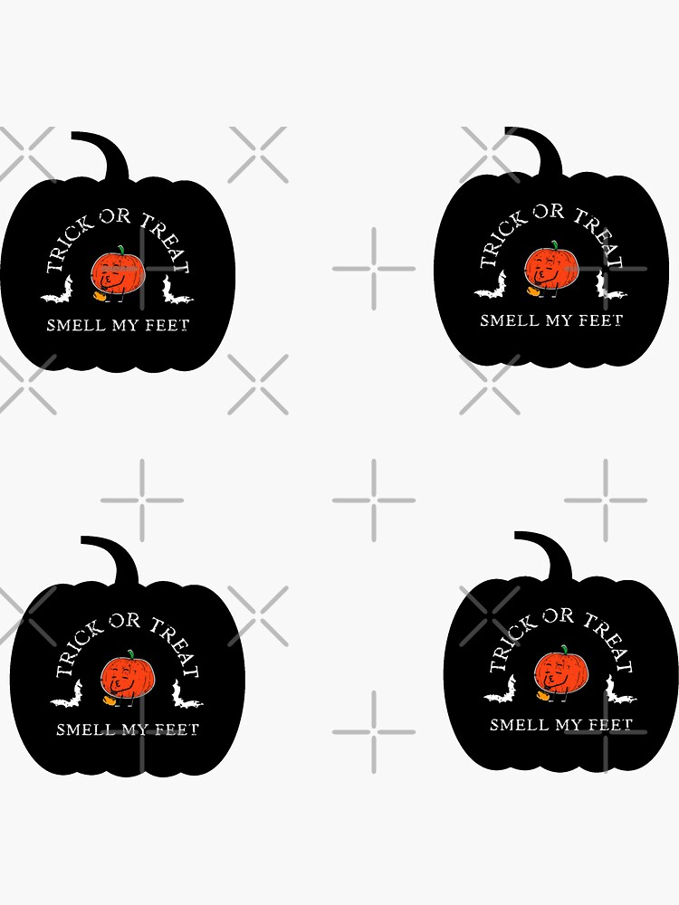 "Halloween Trick Or Treat Smell My Feet Pumpkin Distressed Style - Bats ...