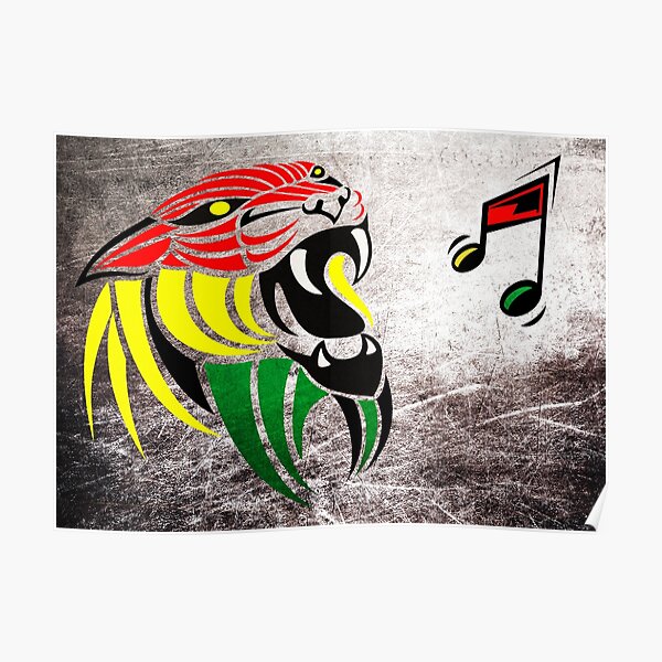 "Grunge Reggae Music Lion" Poster by ddtk | Redbubble