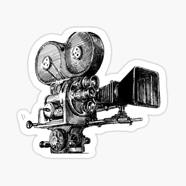 "old cinema camera Film Reel Sticker" Sticker for Sale by EROUISE ...
