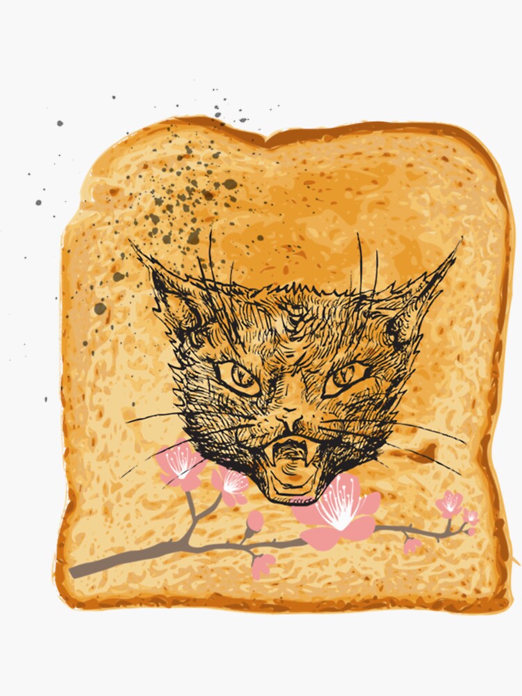 "Cat Flower ToastFunny cat flower toast pattern95 " Sticker for Sale by ...
