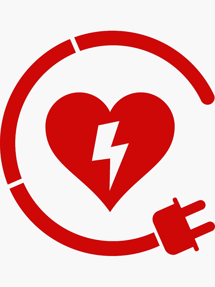 "Heart charging point icon" Sticker for Sale by SolidEarthArt | Redbubble