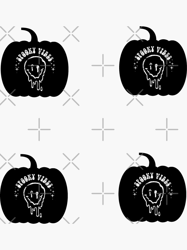 "Halloween Spooky Vibes Smiley Face Distressed Style" Sticker for Sale ...