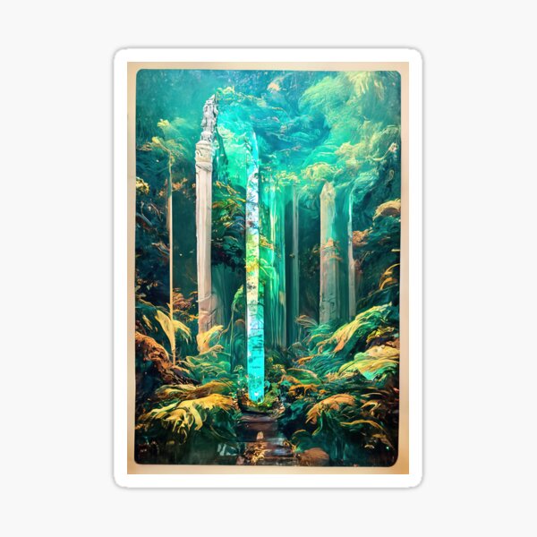 "Pillar altairs in the jungle - tropical crystal altair" Sticker for ...