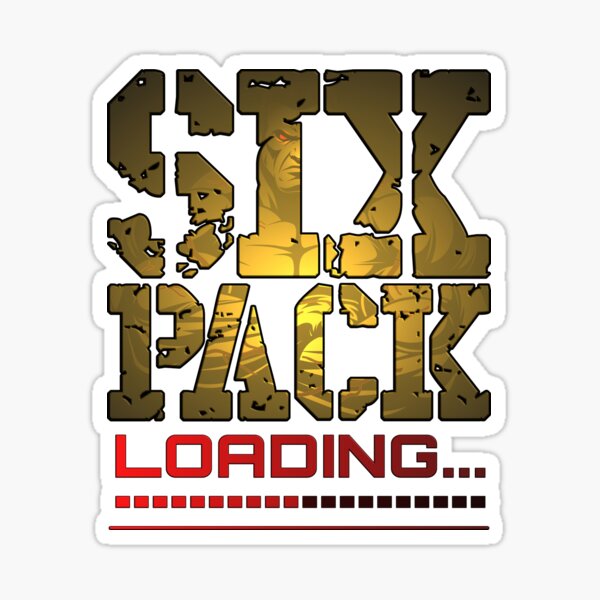 "Six Pack Loading" Sticker for Sale by NOX-Designs | Redbubble