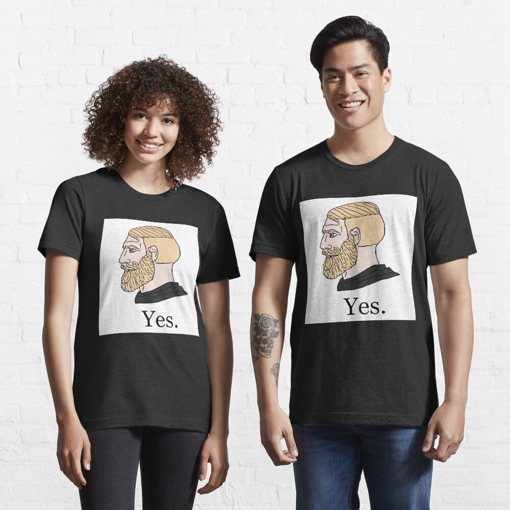 "blonde chad, yes chad meme, twitter giga chad meme Active" T-shirt for ...