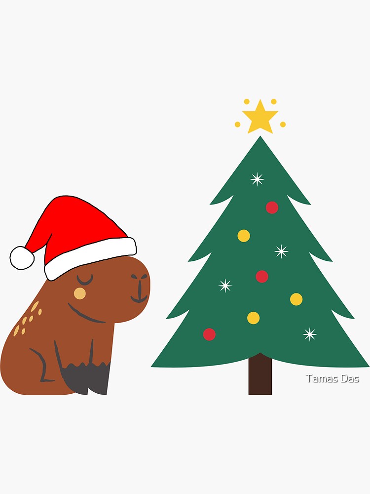 " Capybara Christmas Tree" Sticker for Sale by sibudas | Redbubble