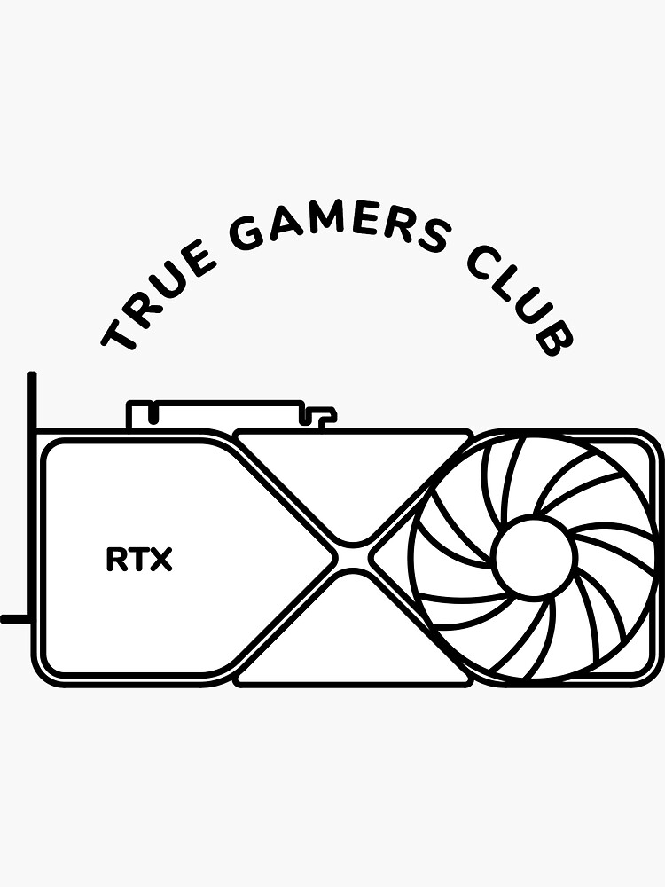 "True Gamers Club // Graphics Card" Sticker for Sale by Pigmodding ...