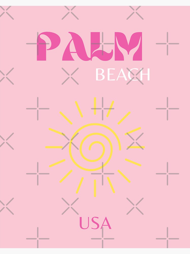 "Palm Beach, Preppy, Pink Art, Preppy Room, Pink" Sticker for Sale by ...