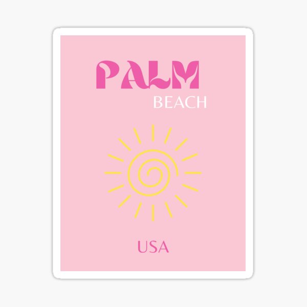 "Palm Beach, Preppy, Pink Art, Preppy Room, Pink" Sticker for Sale by ...