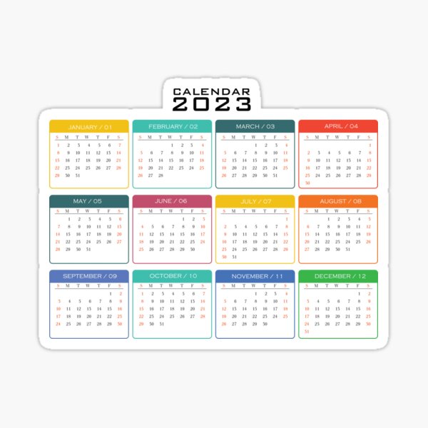 "calendar 2023" Sticker for Sale by Seryozha-Khuzin | Redbubble