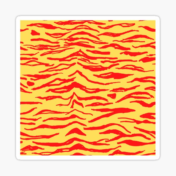 "Tiger Art Pattern In Yellow And Red " Sticker for Sale by Nice-choice ...