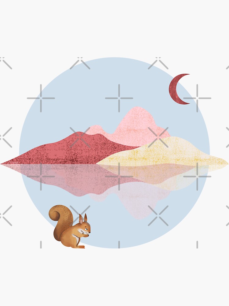 "Adventure time with a curious Squirrel." Sticker for Sale by ...