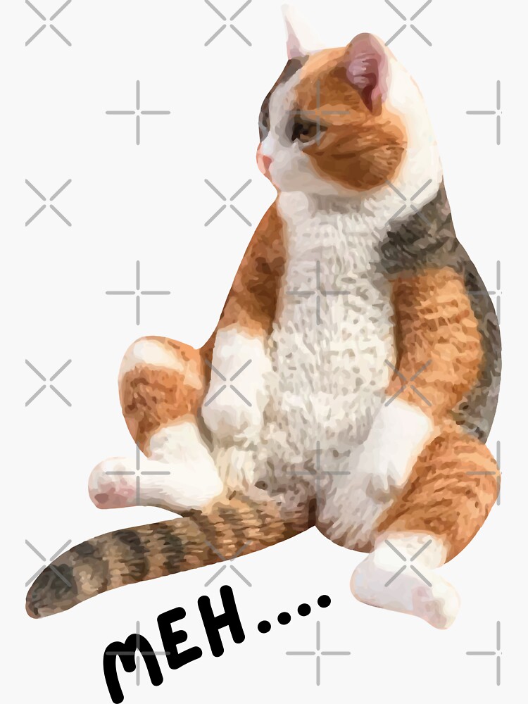 "Siamese Cat Meh ,brown cat , brown Halloween cat cute" Sticker for ...