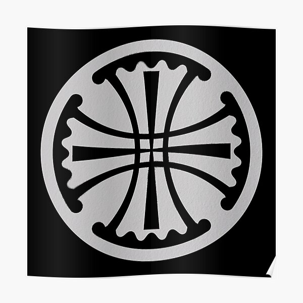 Póster «Cruz de Canterbury en círculo de textura de papel con tinta ...