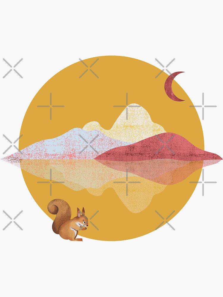 "Adventure time with a curious Squirrel." Sticker for Sale by ...