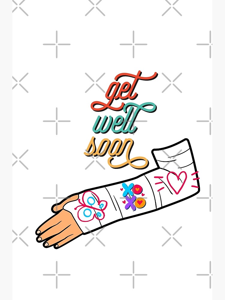 "xoxo love get well soon broken arm Greeting Card sticker" Poster for ...