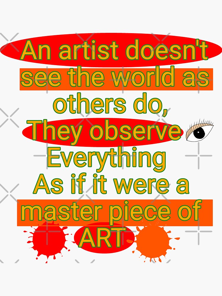 "Amazing text based design for art lovers" Sticker for Sale by Darkies ...
