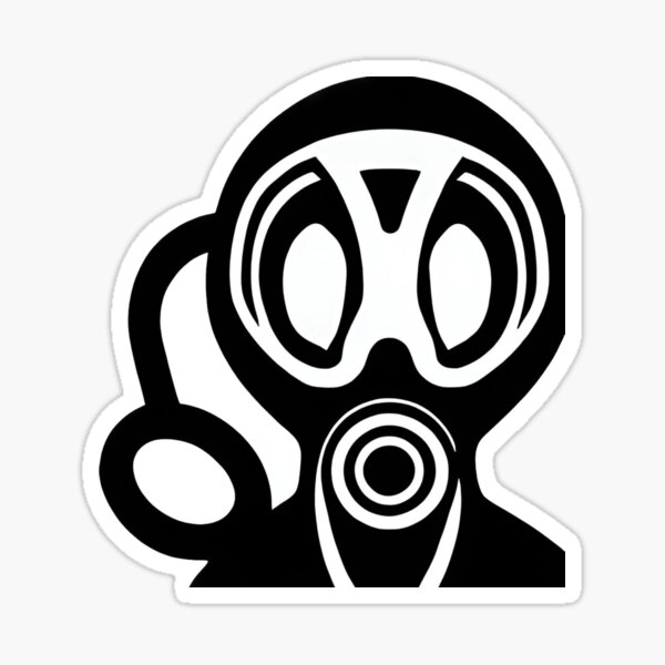 "Black and white gasmask" Sticker for Sale by Domi2410 | Redbubble