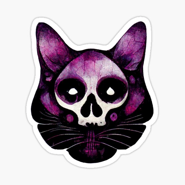"Halloween cat skull" Sticker for Sale by khaled9999 | Redbubble