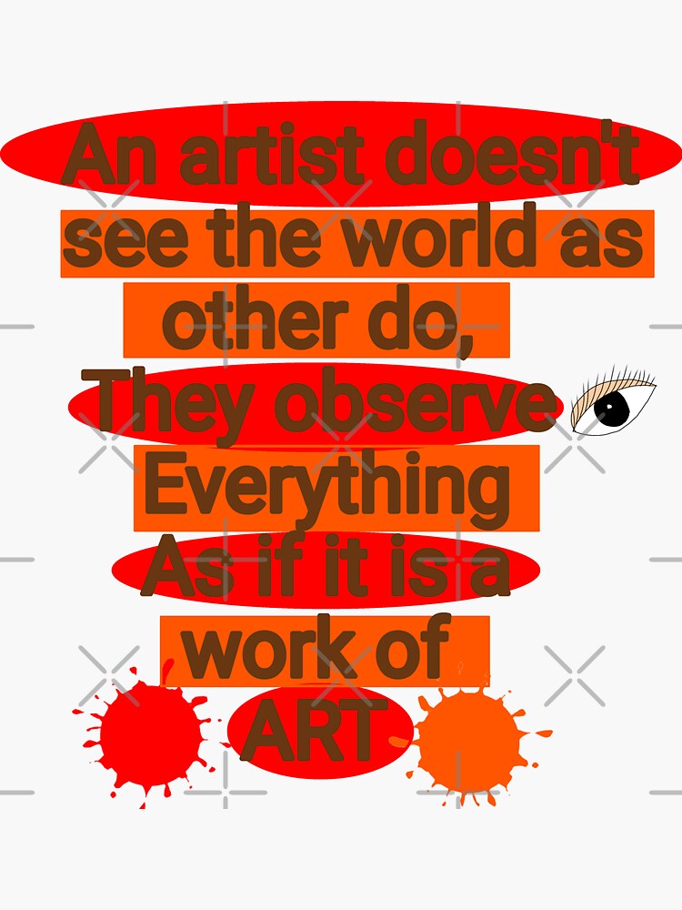 "Amazing text based design for art lovers" Sticker for Sale by Darkies ...