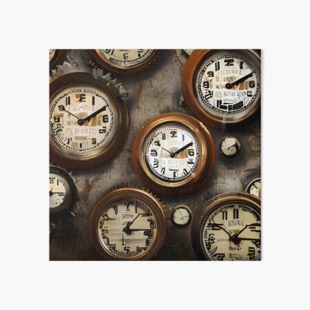"Steampunk retro background with gears and clocks on rusty metal " Art ...