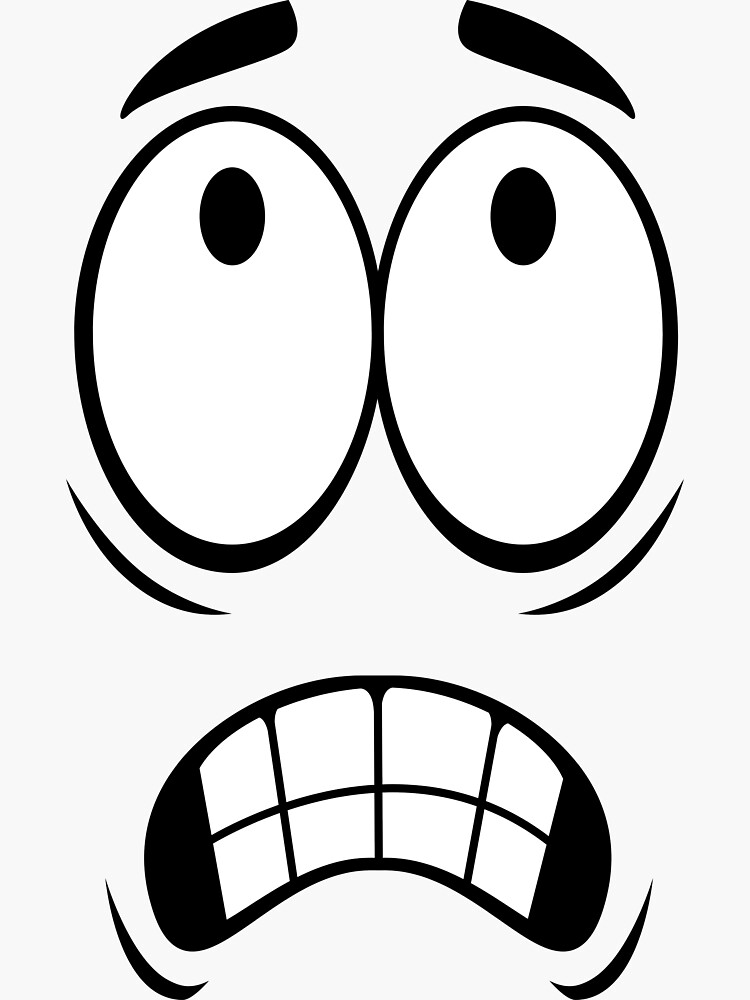 "Scared face" Sticker for Sale by DiliulArt | Redbubble