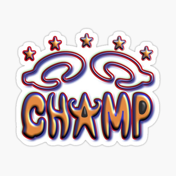 "Champ with boxer gloves and five stars - Golden Champ" Sticker for ...