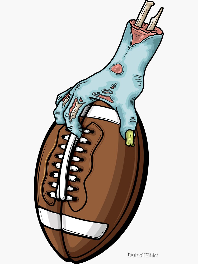 "Zombie Hand Football Funny Halloween" Sticker for Sale by DulasTShirt ...