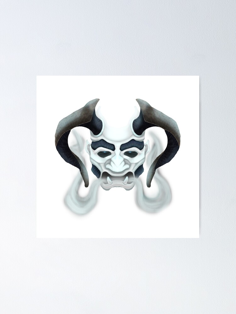 "Horned Oni Mask" Poster for Sale by WarningShot | Redbubble