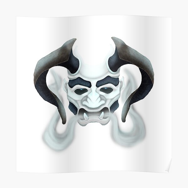 "Horned Oni Mask" Poster for Sale by WarningShot | Redbubble