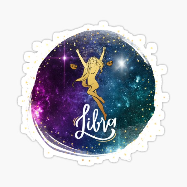 "Colourful Galactic Libra Zodiac Design " Sticker for Sale by ...