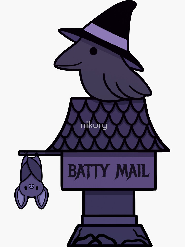 "Batty Mail | Nikury" Sticker for Sale by nikury | Redbubble