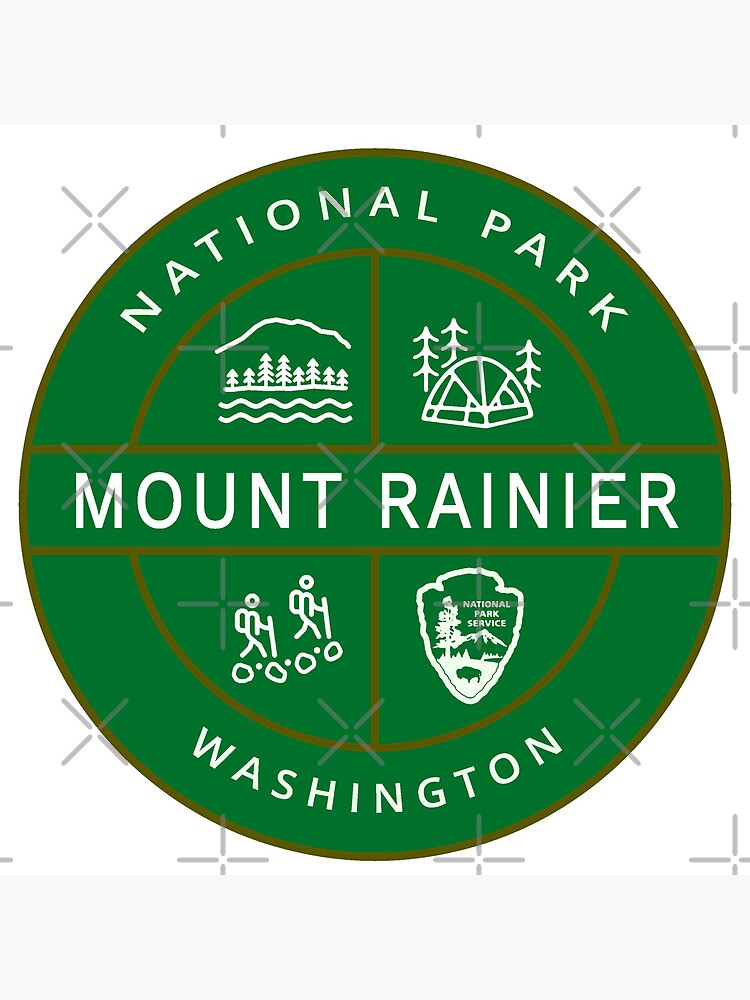 "Mount Rainier National Park Heraldic Logo" Poster for Sale by VanyaKar ...