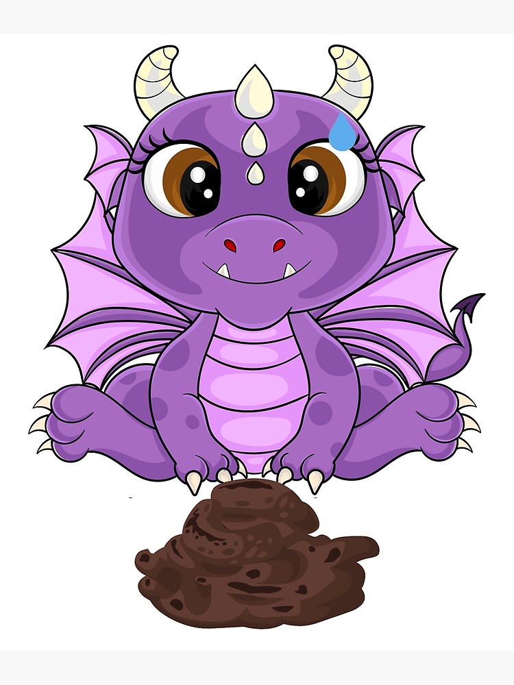 "Pooping Cute Dragon" Poster for Sale by PositiveMarket | Redbubble