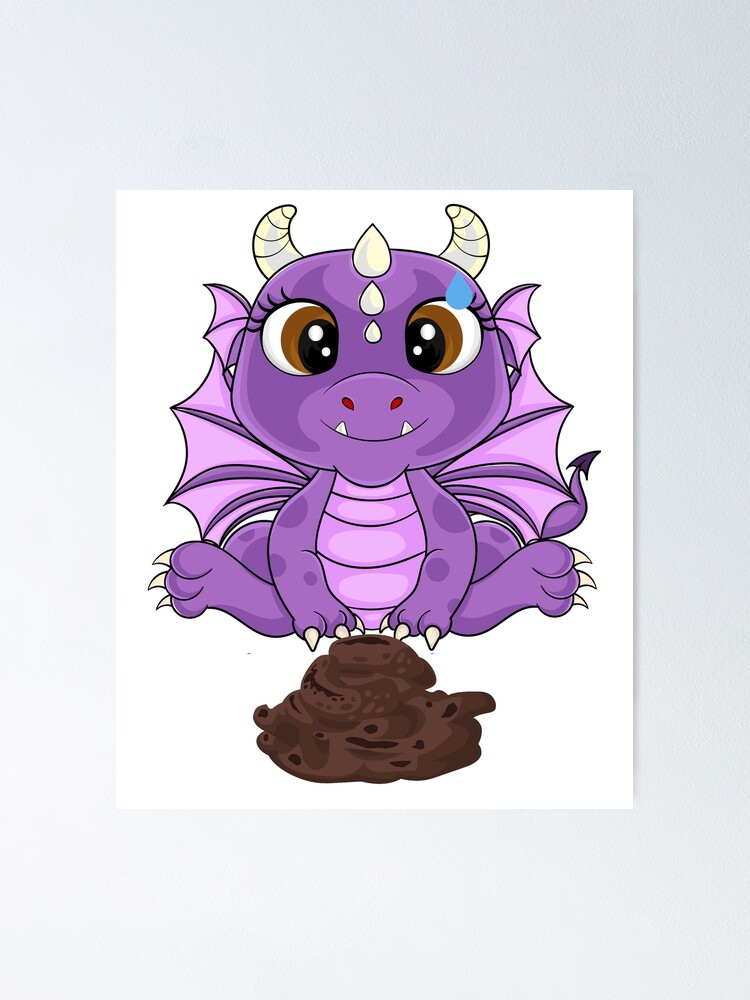 "Pooping Cute Dragon" Poster for Sale by PositiveMarket | Redbubble