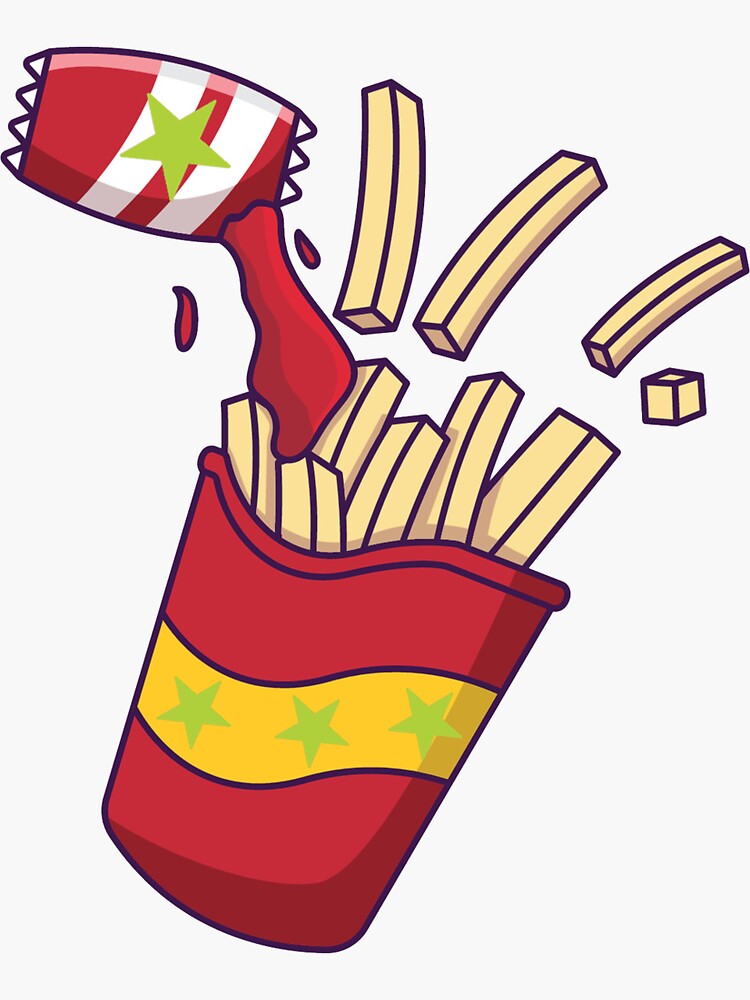 "French Fries Sticker" Sticker for Sale by nam-namira | Redbubble