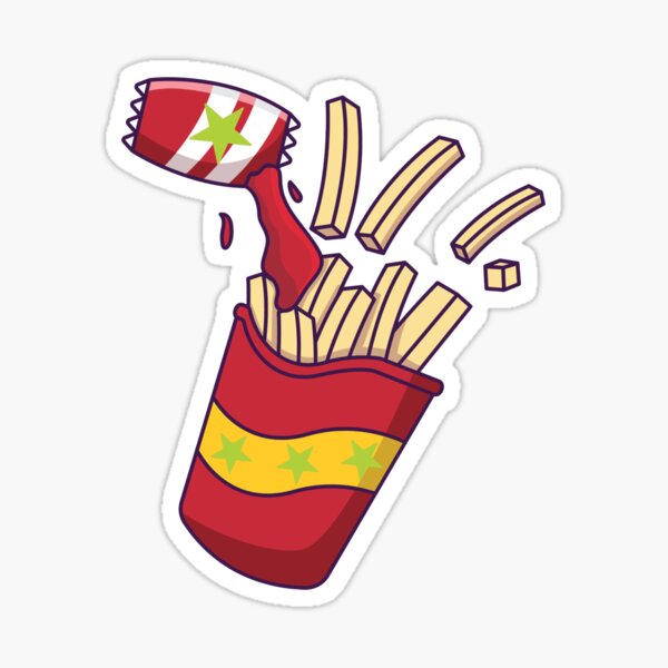 "French Fries Sticker" Sticker for Sale by nam-namira | Redbubble
