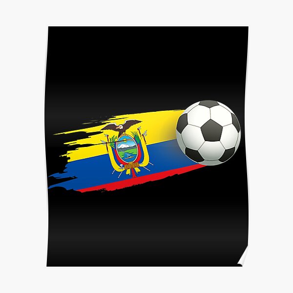 Póster «Ecuador Balón De Fútbol Bandera De Ecuador Jersey - Fútbol De ...