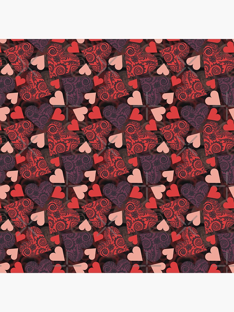 "Intricate Hearts" Sticker for Sale by Windradkind | Redbubble