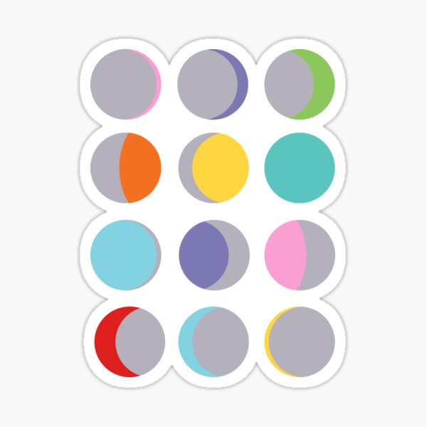"phases of the moon" Sticker for Sale by creativemonsoon | Redbubble