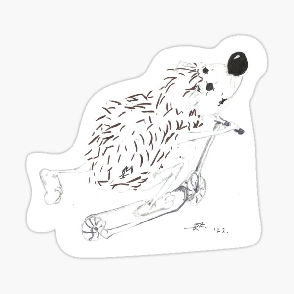 "Scootering hedgie" Sticker for Sale by sziebenrita | Redbubble