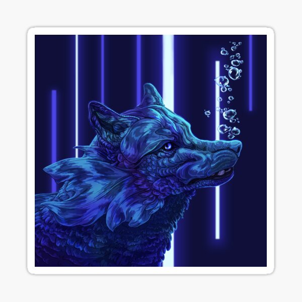"Jinsoul Scaled Blue Wolf" Sticker for Sale by maya-ohmu | Redbubble
