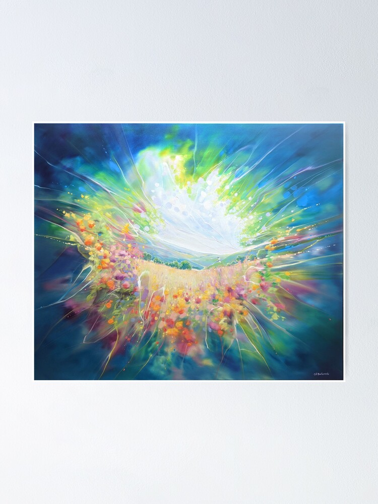 "Exuberance, an oil painting of a vibrant summer landscape with ...