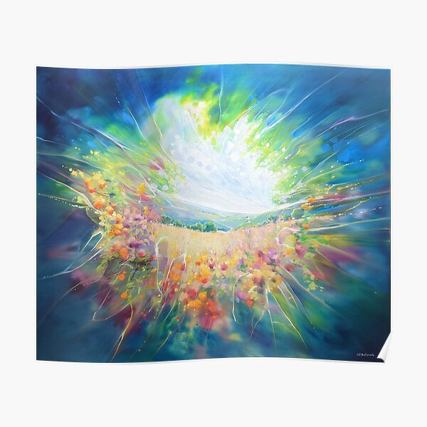 "Exuberance, an oil painting of a vibrant summer landscape with ...