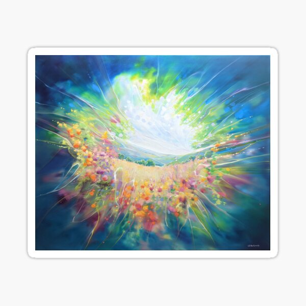 "Exuberance, an oil painting of a vibrant summer landscape with ...