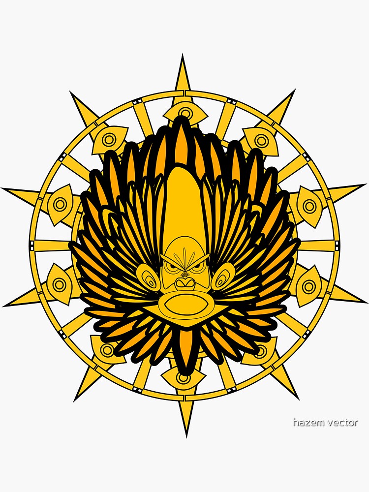 " gold currency monkey king mandala vegvisir viking compass" Sticker ...